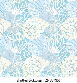 Seamless Pattern Sea Shells Repeating Print Stock Illustration 324837368