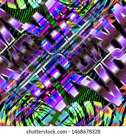 Seamless Pattern Synthwave Design Retrofuture Background Stock ...