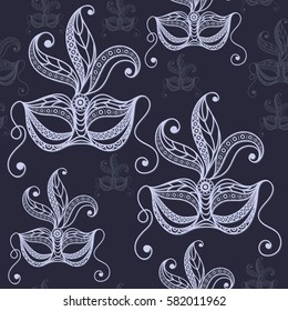 Seamless Pattern Texture Abstract Decorative Mask Stock Illustration ...
