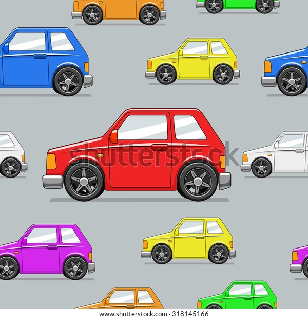 Seamless Pattern Toy Car Raster Version Stock Illustration 318145166