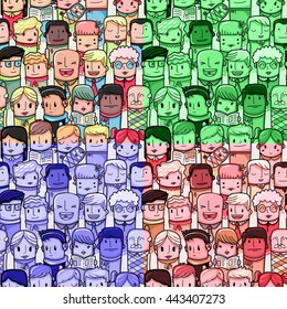 Seamless People Pattern Stock Illustration 443407273 | Shutterstock