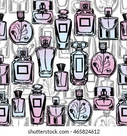Seamless Perfume Pattern Perfume Background Stock Illustration ...