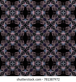 Seamless Raster Pattern Oriental Style Flower Stock Illustration ...
