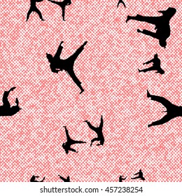 Seamless Repeating Background Karate Kick Stock Illustration 457238254 ...