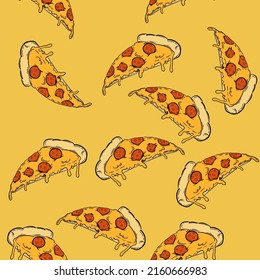 Seamless Repeating Pizza Pattern Pizza Wallpaper Stock Illustration ...