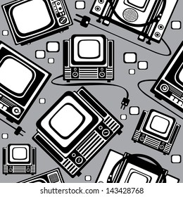 Seamless Retro Tv Pattern Stock Illustration 141223885