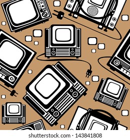 Seamless Retro Tv Pattern Stock Illustration 141223885