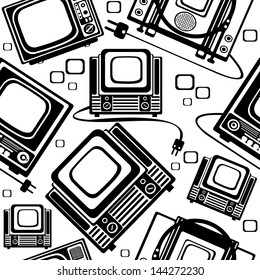 Seamless Retro Tv Pattern Stock Illustration 141223885
