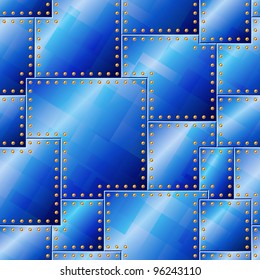 Seamless Riveted Blue Plate Pattern Stock Illustration 96243110 ...