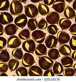 Seamless Roasted Chestnut Background Stock Illustration 103114178 ...