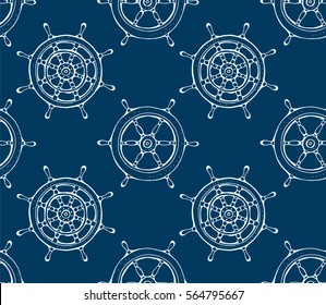 Seamless Ship Steering Wheel Pattern Illustration Stock Illustration ...