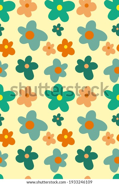 Seamless Simple Flower Pattern Marimekko Style Stock Illustration ...