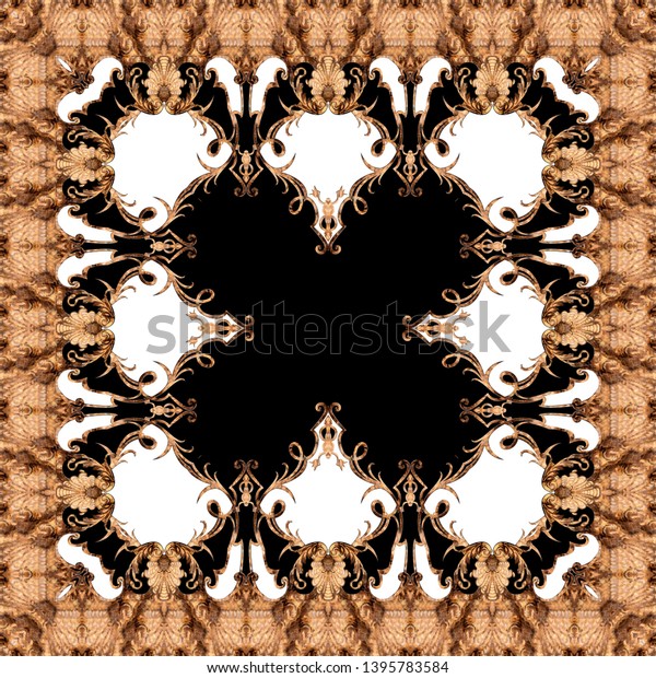 Seamless Square Baroque Frame Border Ethnic Stock Illustration ...