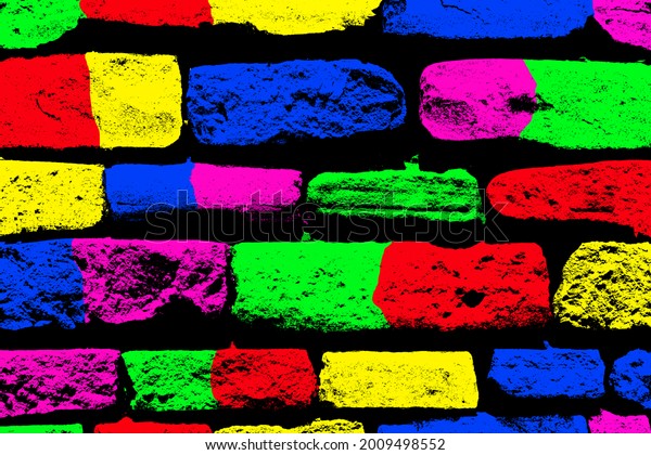 Seamless Texture Bright Multi Colored Brick Stock Illustration ...