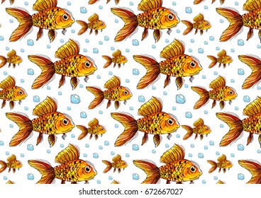 Seamless Texture Fish Stock Illustration 672667027 | Shutterstock