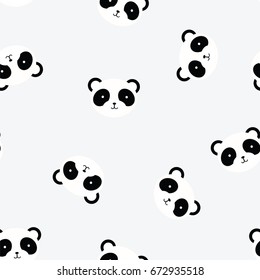 Seamless Texture Panda Head Stock Illustration 672935518