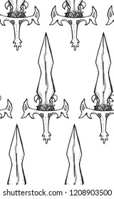 Seamless Texture Sword Dagger Repeating Middle Stock Illustration ...