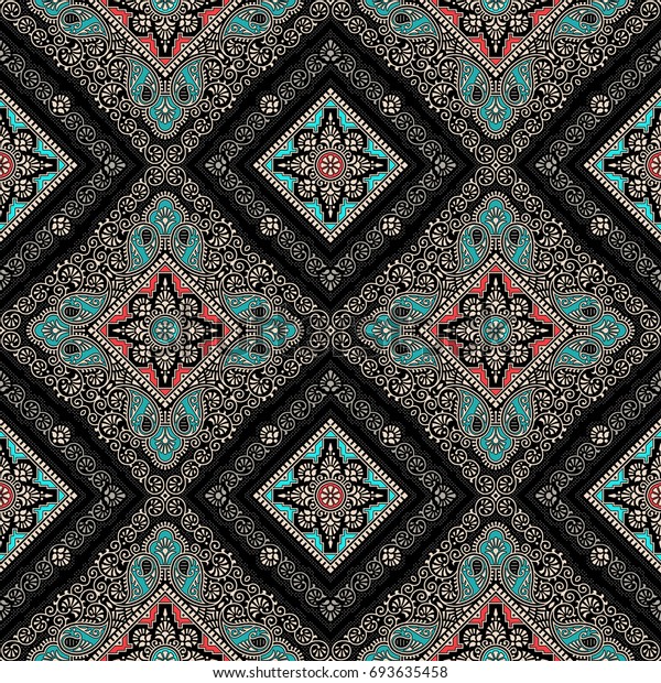 Seamless Traditional Indian Pattern Stock Illustration 693635458 ...