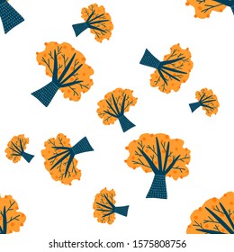 Seamless Tree Pattern Ornament Wallpaper Poster Stock Illustration ...