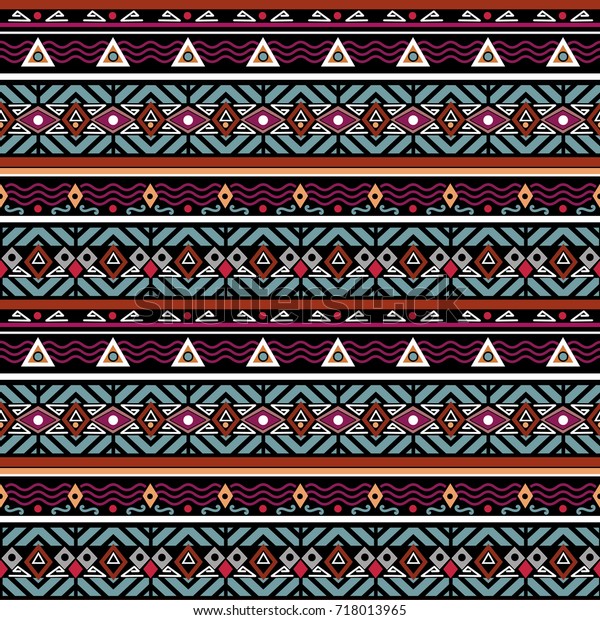 Seamless tribal ethno folk pattern in retro style