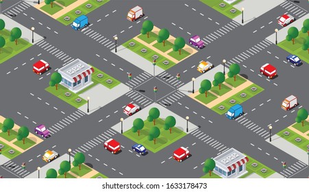 Seamless Urban Plan Pattern Map 3d 스톡 일러스트 1633178473 | Shutterstock