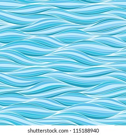 Seamless Wave Handdrawn Pattern Waves Background Stock Illustration ...