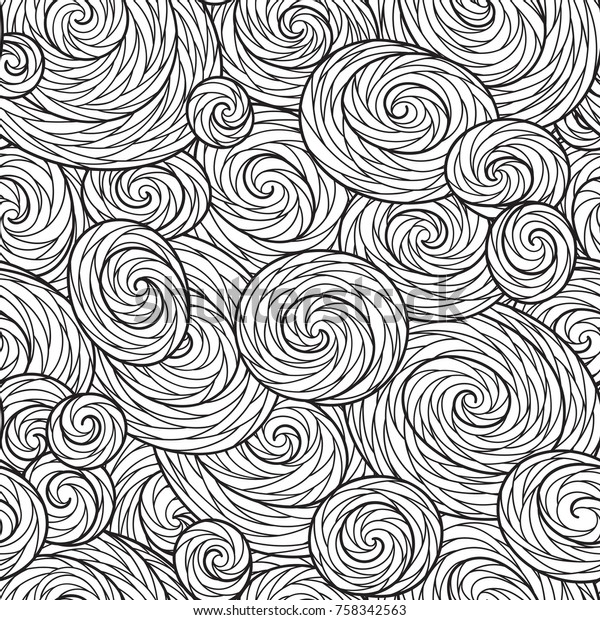Seamless Wave Pattern Coloring Book Stock Illustration 758342563 ...