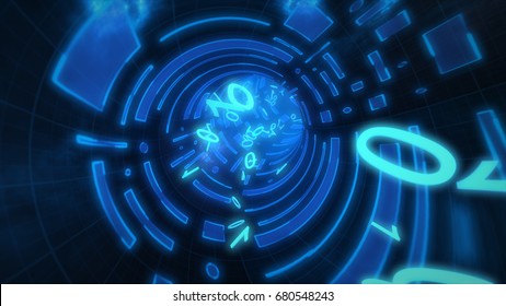 Seamlessly Looping Animation Binary Internet Tunnel 库存插图 680548243 ...
