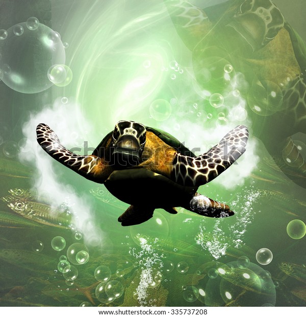 Seaturtle Bubbles: ilustración de stock 335737208 | Shutterstock