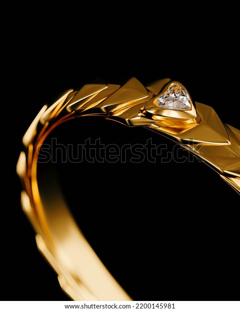 Section Gold Diamond Ring Isolated On Stock Illustration 2200145981 ...