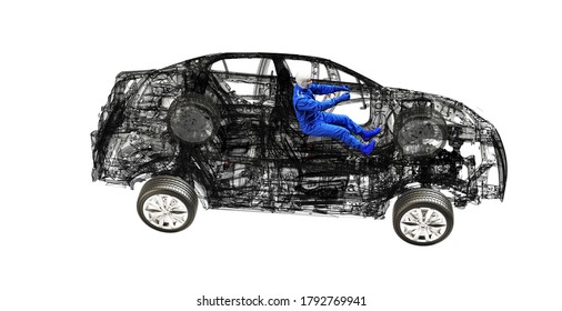 Sectional View Car Driver Car Components Stock Illustration 1794333562 ...