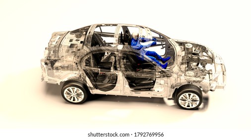 Sectional View Car Driver Car Components Stock Illustration 1792769956 ...