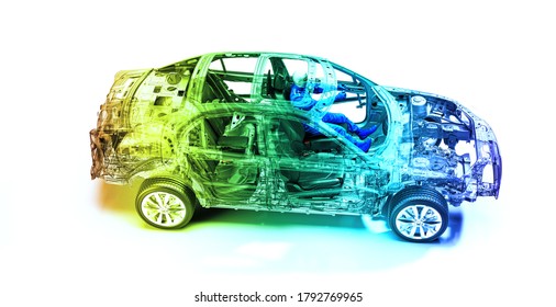 Sectional View Car Driver Car Components Stock Illustration 1794333562 ...