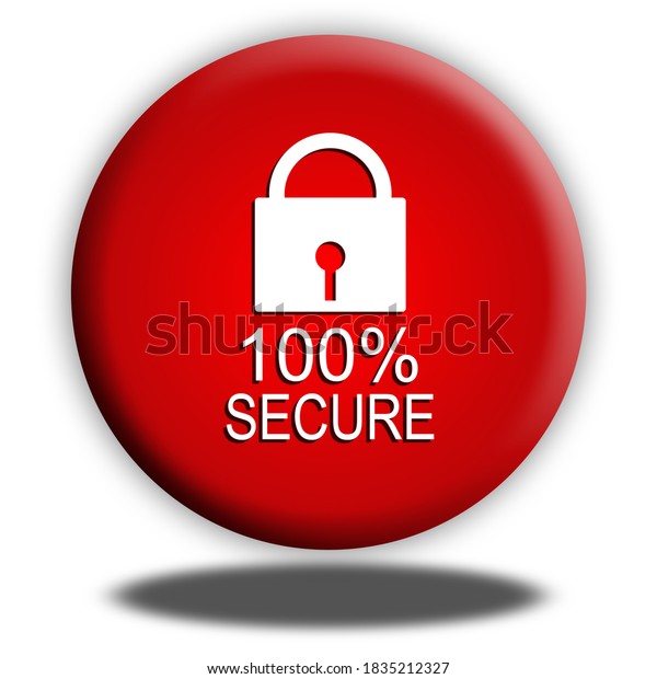 Secure Button Icon Isolated 3d Illustration Stock Illustration ...
