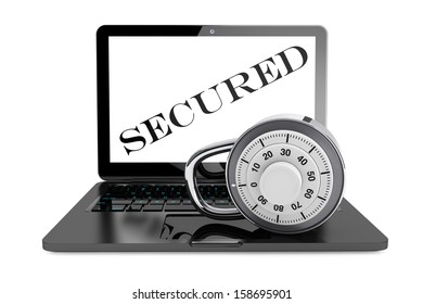 Secure Concept Laptop Computer Pad Lock Stock Illustration 158695901 ...