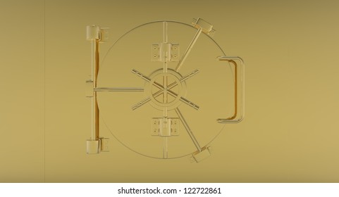 Secure Vault Locking System Gold Stock Illustration 122722861 ...