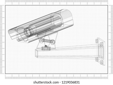 Runner Treadmill Blueprint 3d Rendering Stock Illustration 1494798371