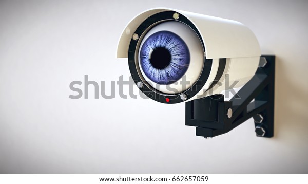 Security Camera Blue Eye 3d Illustration Stock Illustration 662657059 ...