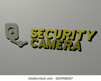 Security Camera Icon Text On Wall Stock Illustration 1814968367 ...