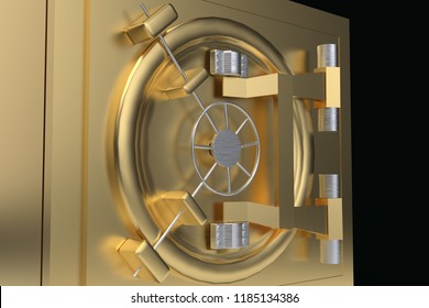 Security Golden Safe 3d Rendering Stock Illustration 1185134386 ...