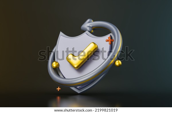 Security Shield Check Mark Rotation Arrow Stock Illustration 2199821019 ...