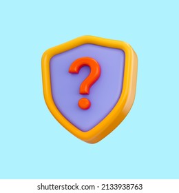Security Shield Question Mark Icon 3d Stock Illustration 2133938763 ...