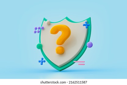 Security Shield Question Mark Sign 3d Stock Illustration 2162511587 ...