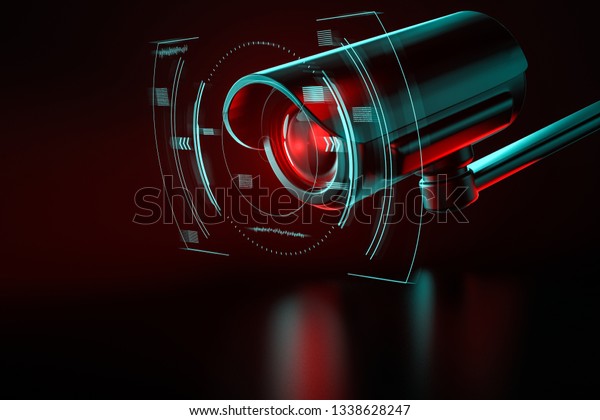Security Surveillance Camera Interface Hud Around Stock Illustration ...
