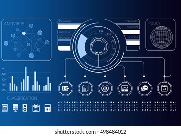 Security Virtual Interface Mixed Media Stock Illustration 498484012 ...