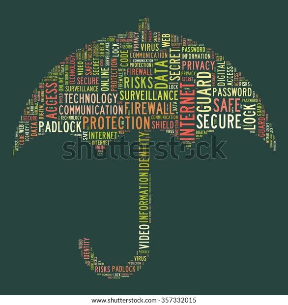 Security Word Cloud Illustration Concept Over Stock Illustration 357332015