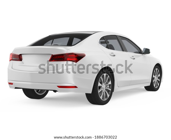 Sedan Car Isolated 3d Rendering Stock Illustration 1886703022