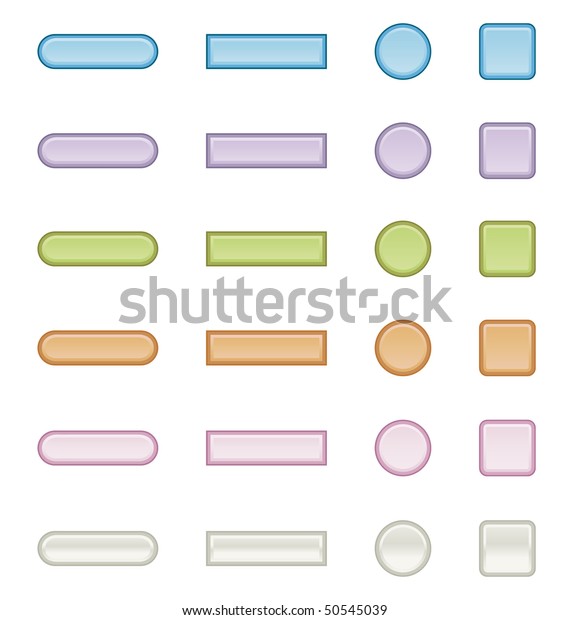 Selection Different Shaped Button Illustrations Vector Stock ...