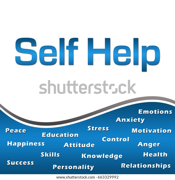 Self Help Word Cloud Blue Square Stock Illustration 663329992 ...