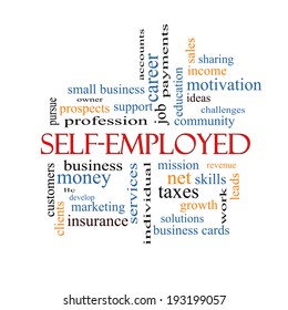 Selfemployed Word Cloud Concept Great Terms Stock Illustration ...